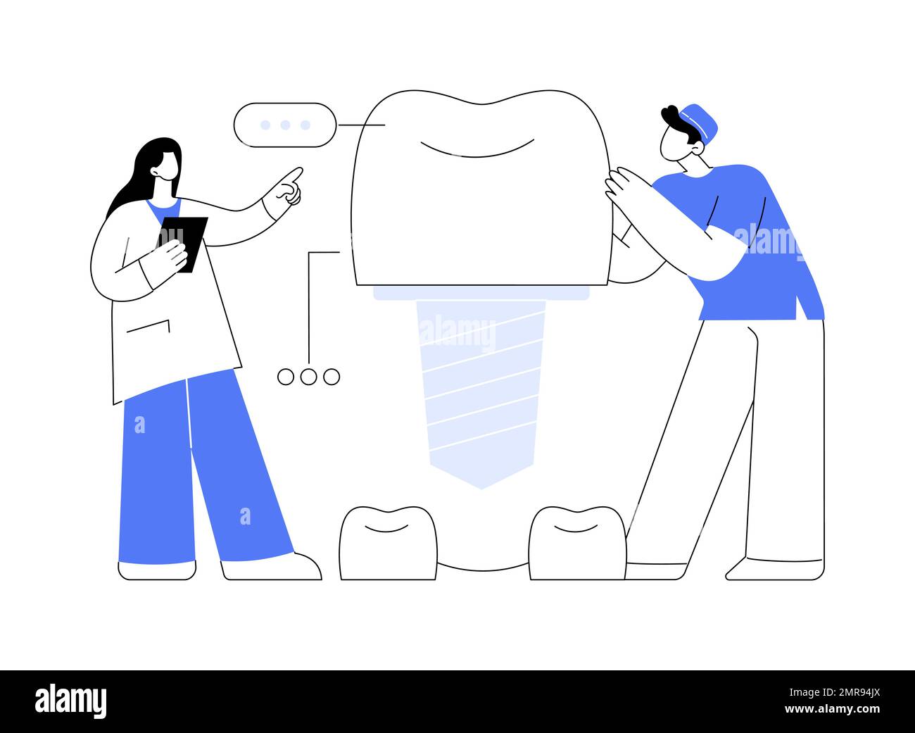 Teeth dentures implants abstract concept vector illustration Stock ...