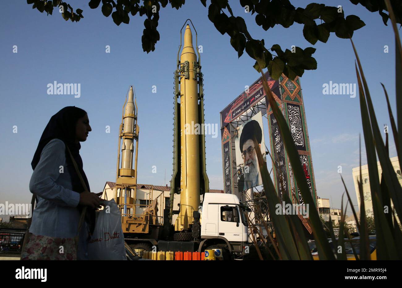FILE- In this Sunday, Sept. 24, 2017 file photo, a Ghadr-H missile ...