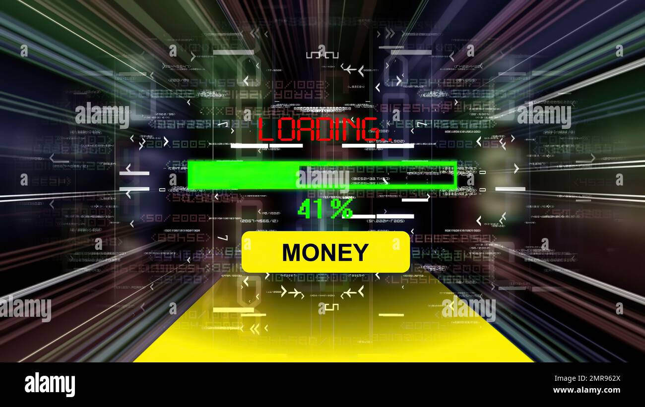 Money loading progress bar on the screen Stock Photo - Alamy