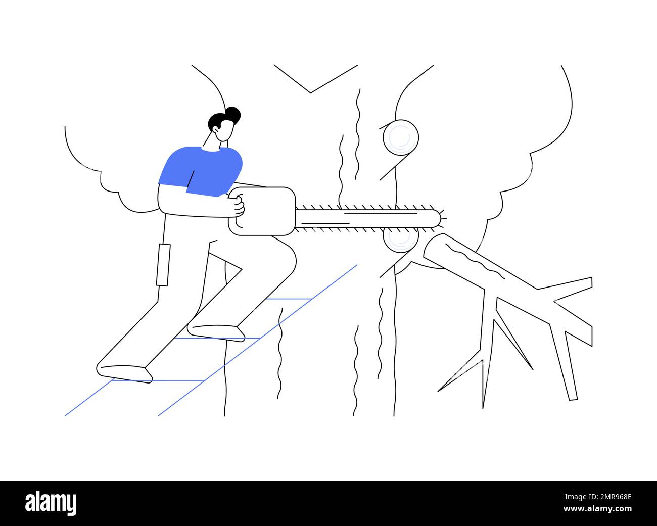 Cutting trees and shrubs abstract concept vector illustration Stock ...