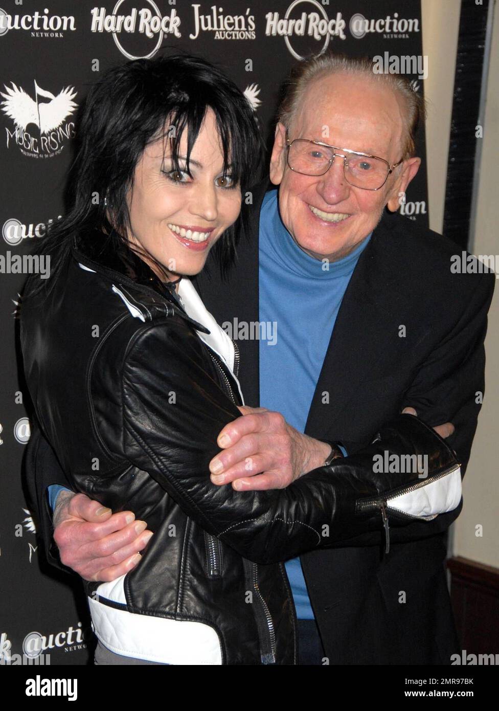 Joan Jett and Les Paul attend the Icons of Music II memorabilia auction ...