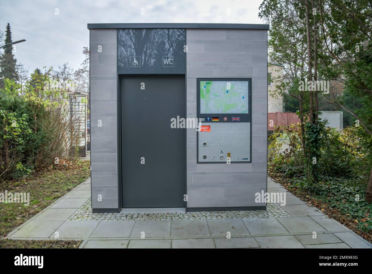 Public toilet, Eythstraße cemetery, Tempelhof, Berlin, Germany, Europe ...