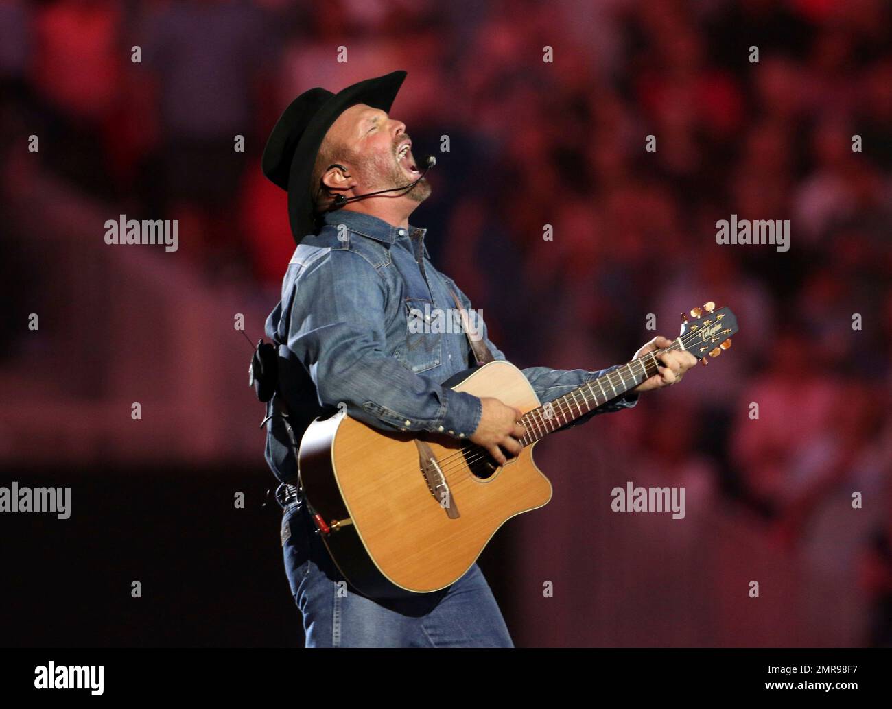 Garth Brooks performs during the The Garth Brooks World Tour at the ...