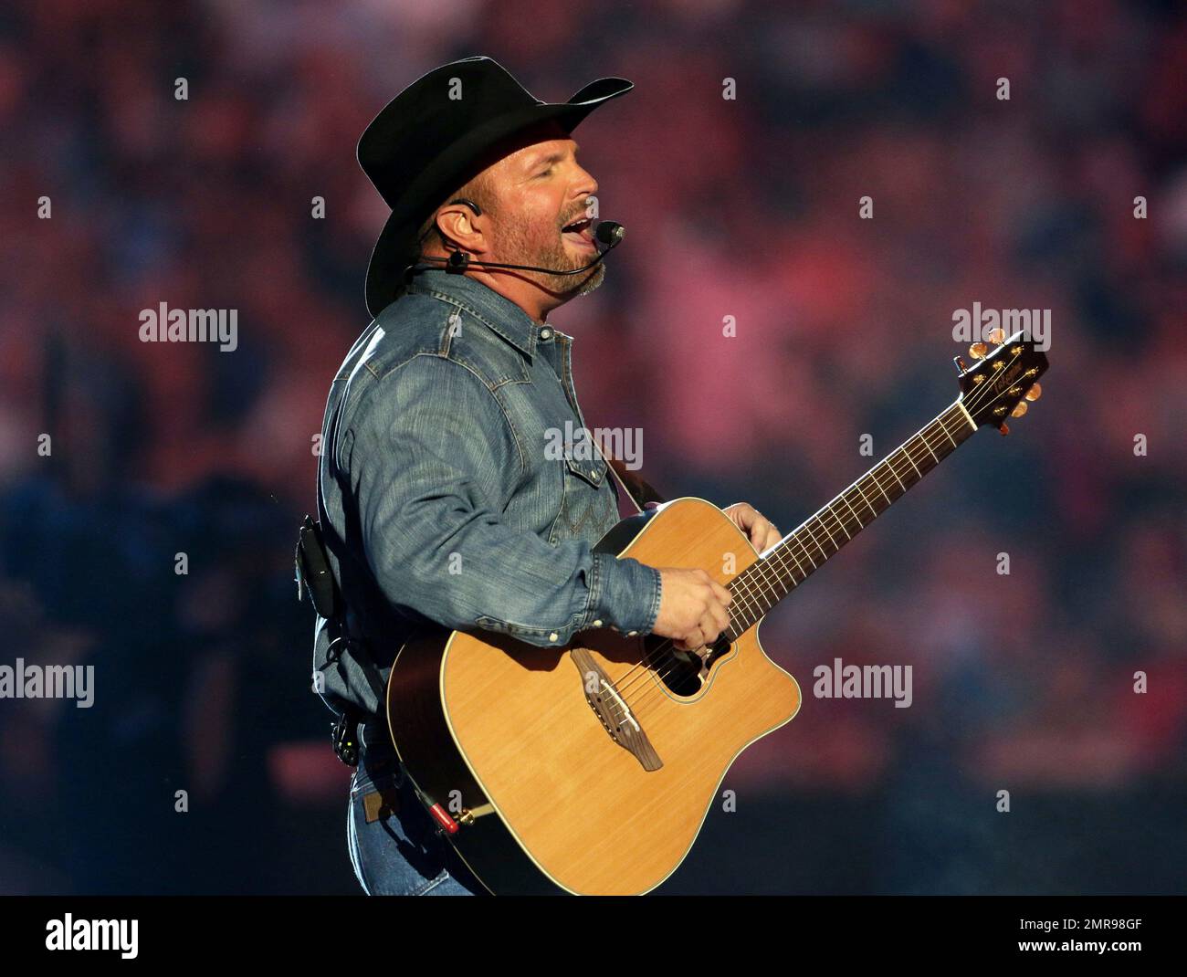 Garth Brooks performs during the The Garth Brooks World Tour at the ...