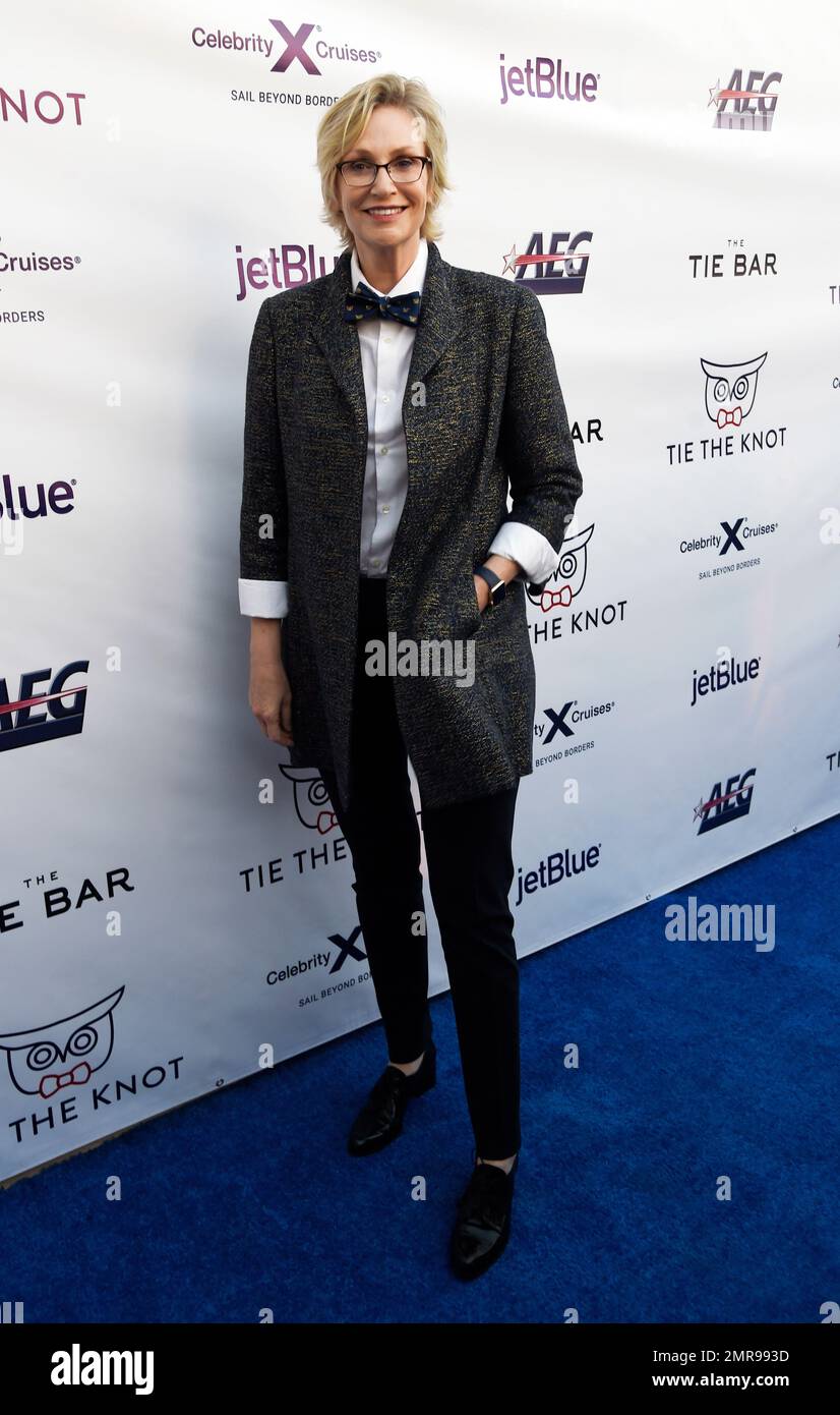 Actress Jane Lynch poses at the five-year anniversary of the non-profit ...