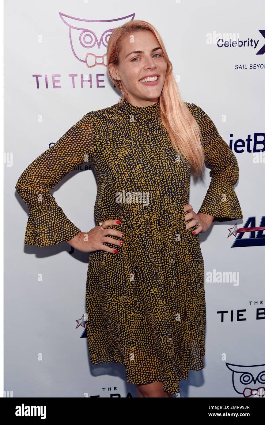 Actress Busy Phillips poses at the five-year anniversary of the non ...