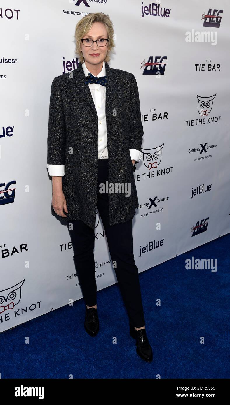 Actress Jane Lynch poses at the five-year anniversary of the non-profit ...