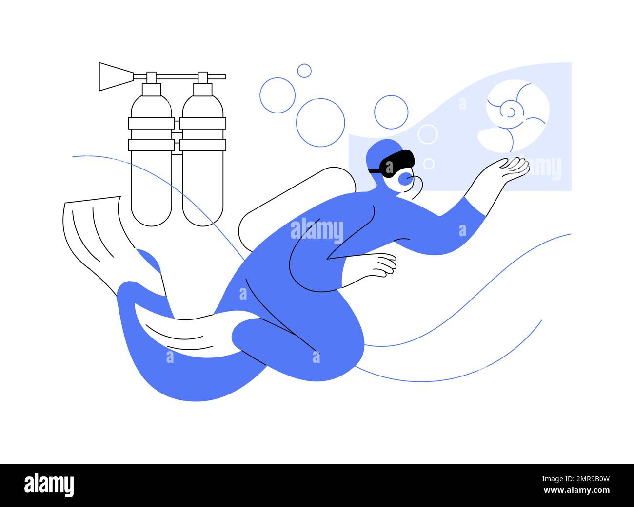 Scuba diving abstract concept vector illustration Stock Vector Image ...