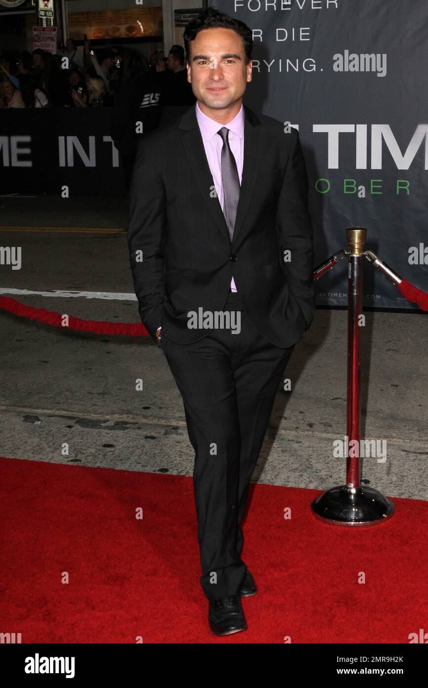 Johnny Galecki at the Los Angeles Premiere of "In Time" held at the ...