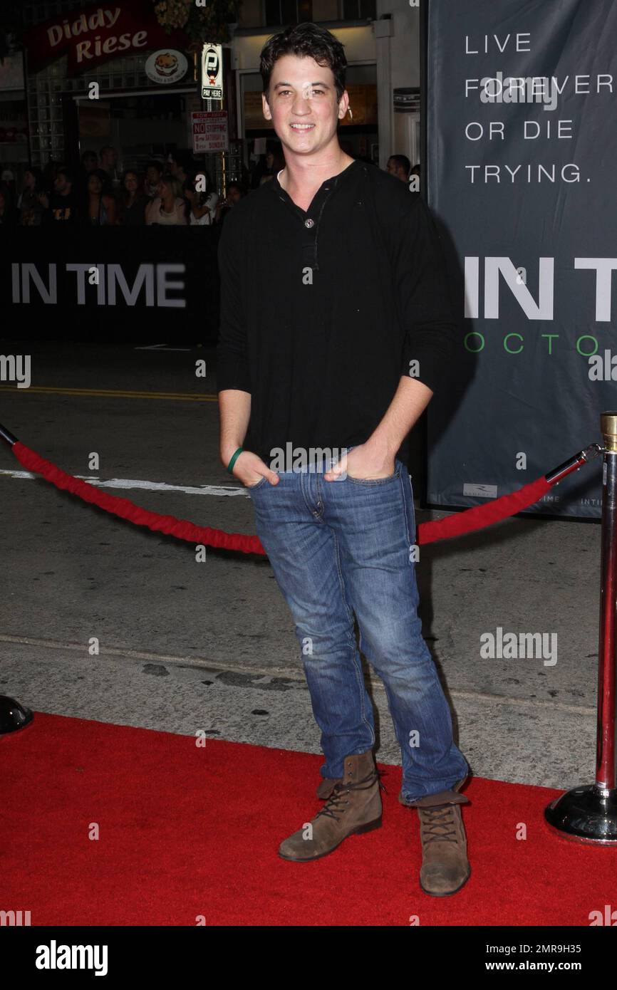 Miles Teller at the Los Angeles Premiere of "In Time" held at the ...