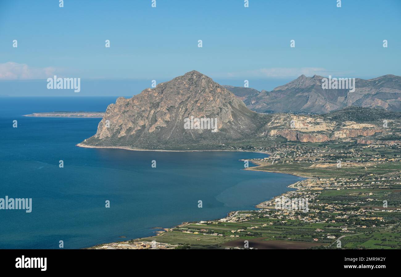 Monte Cofano and Gulf of Bonagia, Sicily, Italy, Europe Stock Photo - Alamy