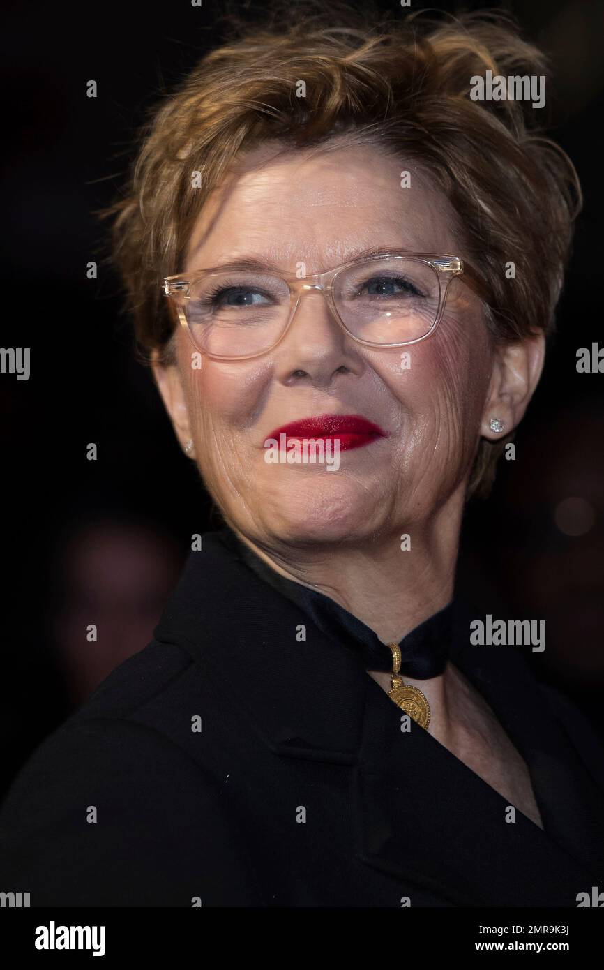 Actress Annette Bening poses for photographers upon arrival at the ...
