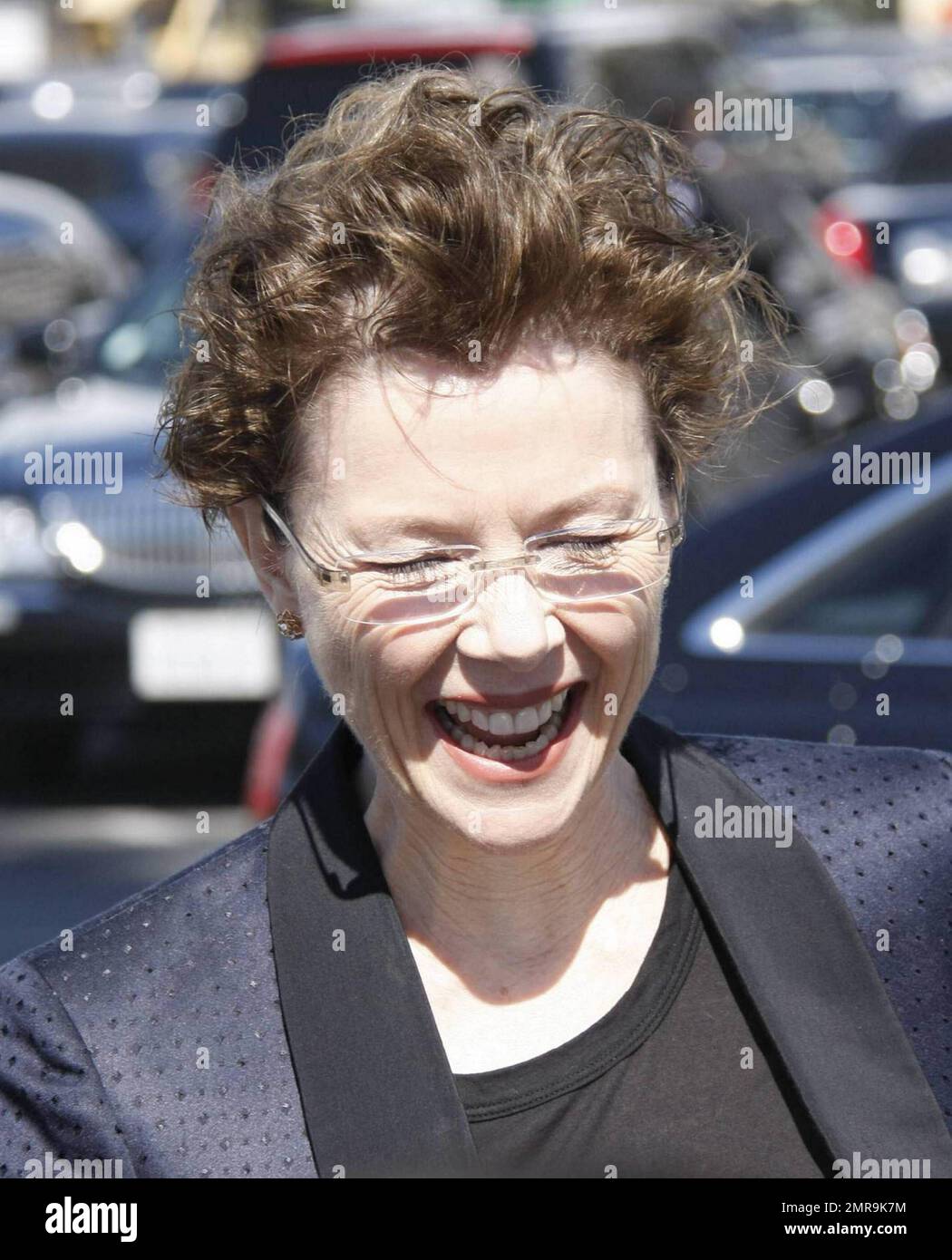 Annette Bening appears to show off thinning hair as she arrives at the ...