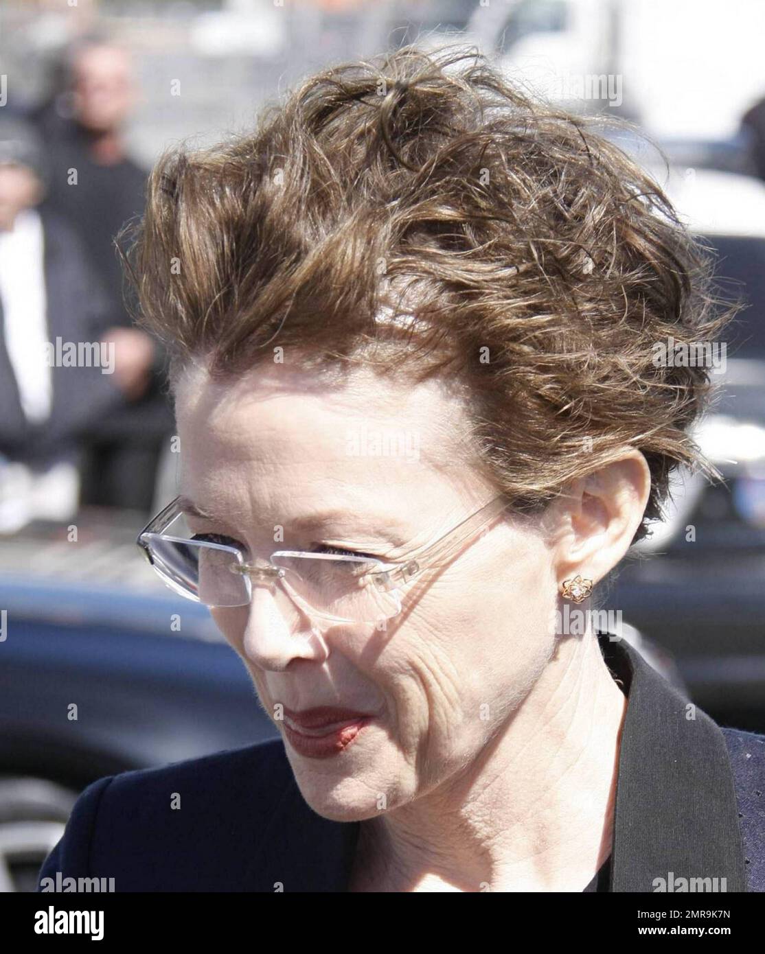 Annette Bening appears to show off thinning hair as she arrives at the ...