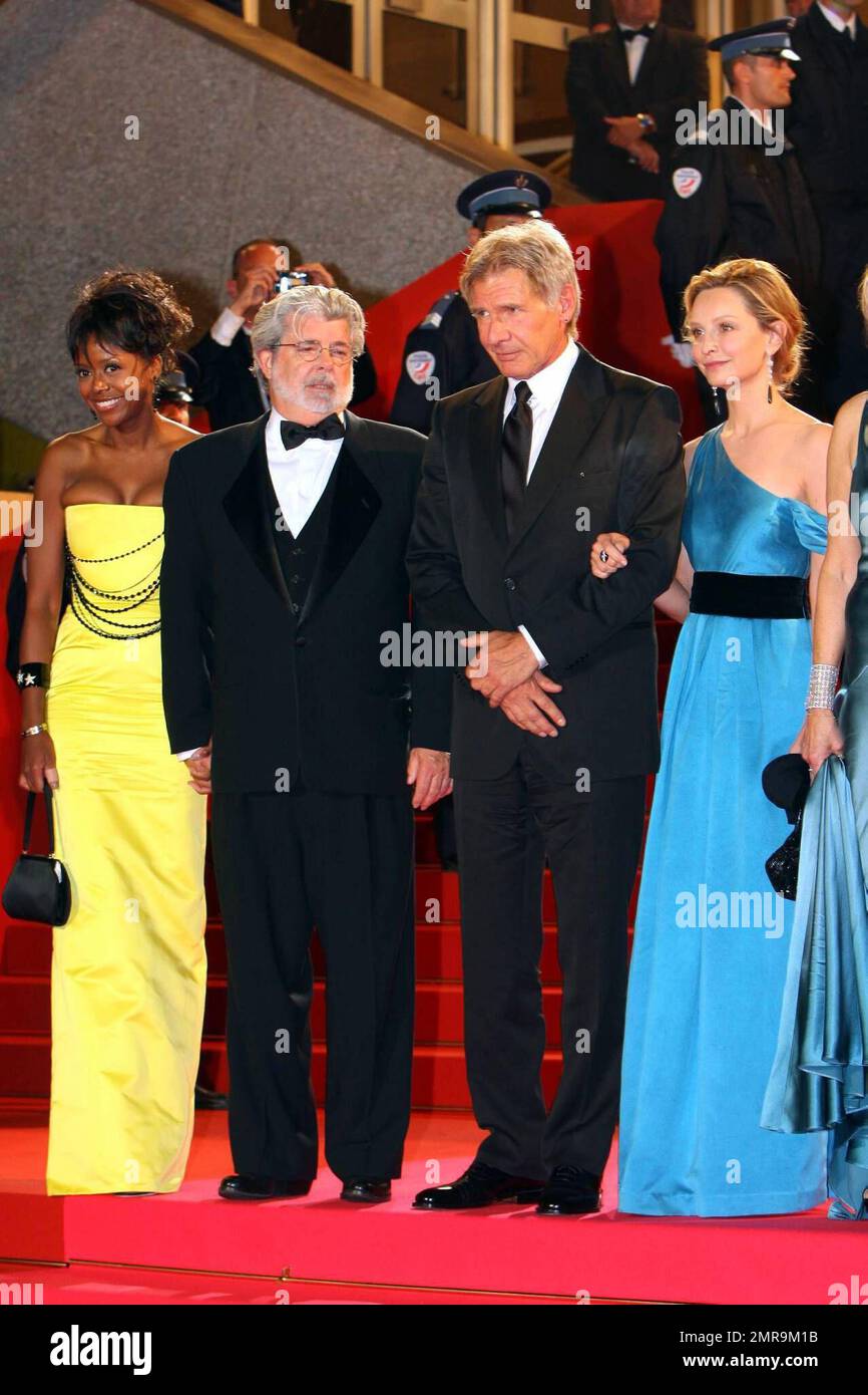 Melody Hoffman, George Lucas, Harrison Ford and Calista Flockhart ...