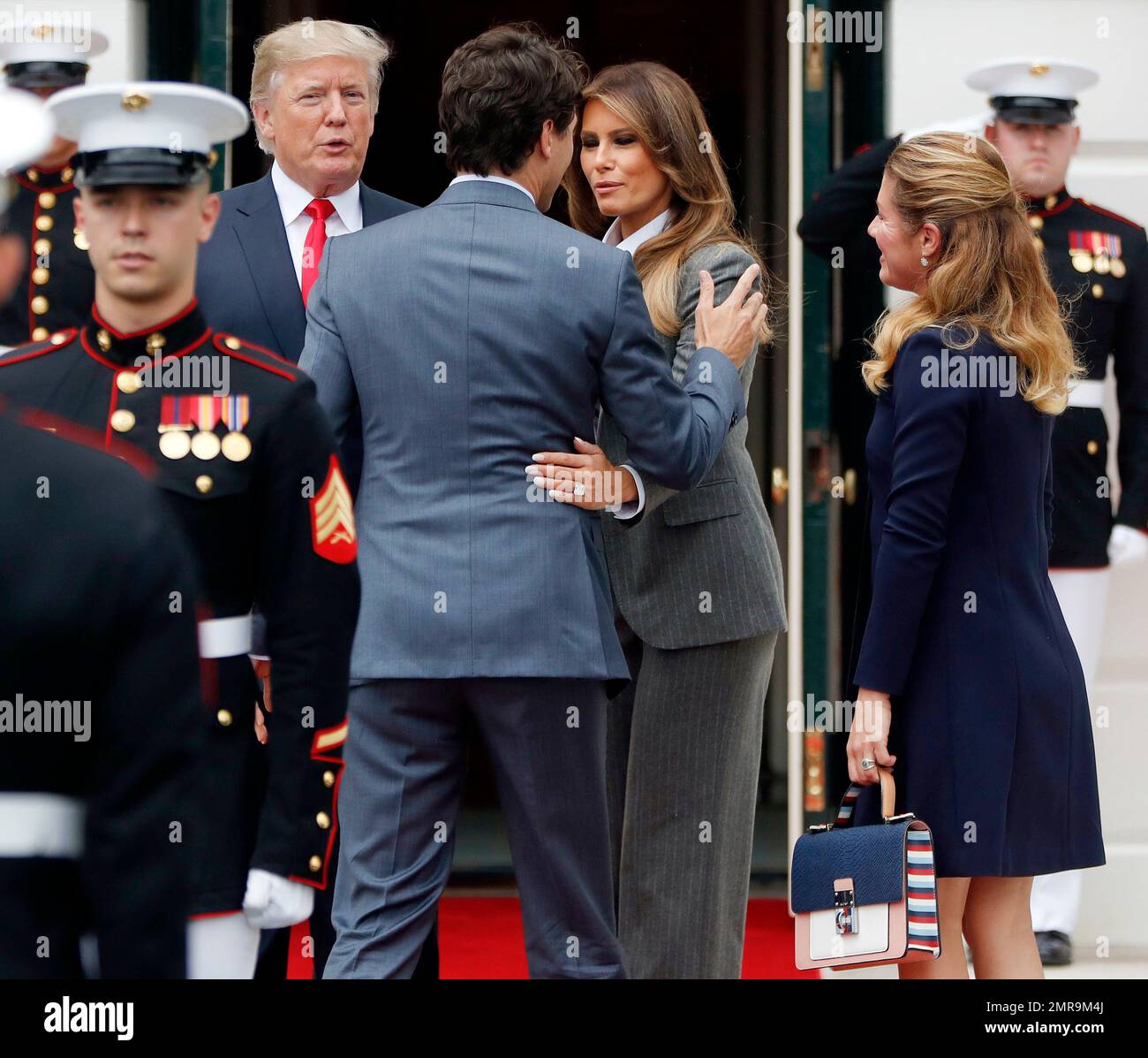 President Donald Trump and first lady Melania Trump welcome Canadian ...