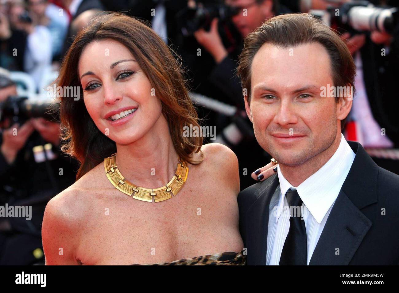 Christian Slater and Tamara Mellon attend the premiere of "Indiana Jones and the Kingdom of the ...