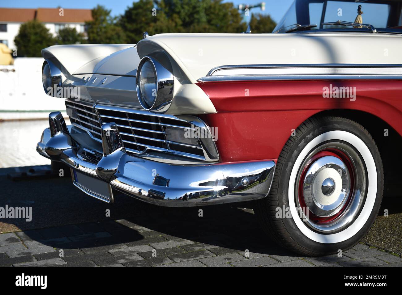 Vintage car, 1957 Ford Custom 300, at a classic car meeting in Büsum ...