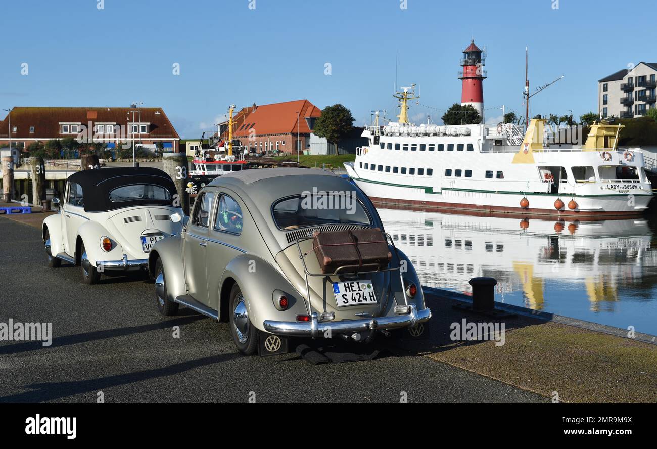 Vintage car, VW Beetle convertible at vintage car meeting at Büsum ...
