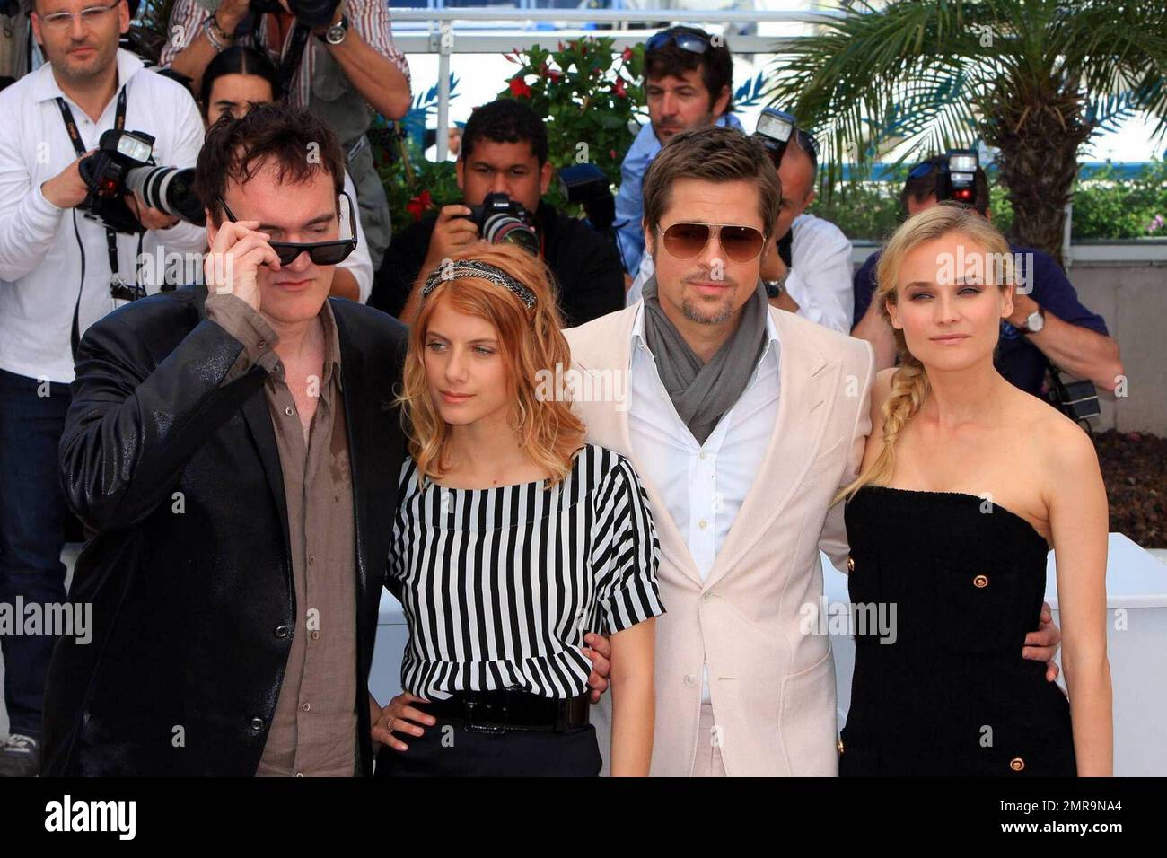 Brad Pitt, Diane Kruger and Quentin Tarantino and Melanie Laurent attend the photocall for ...