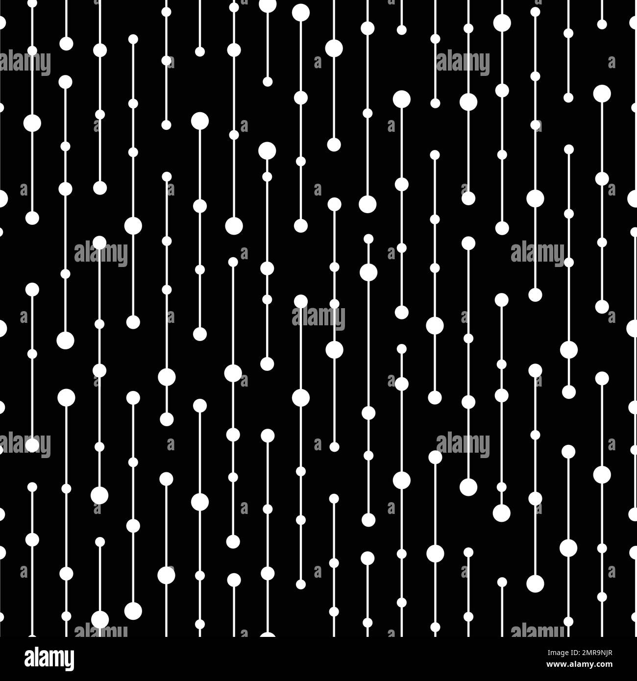 Seamless vector pattern, white lines with circles forming vertical ...