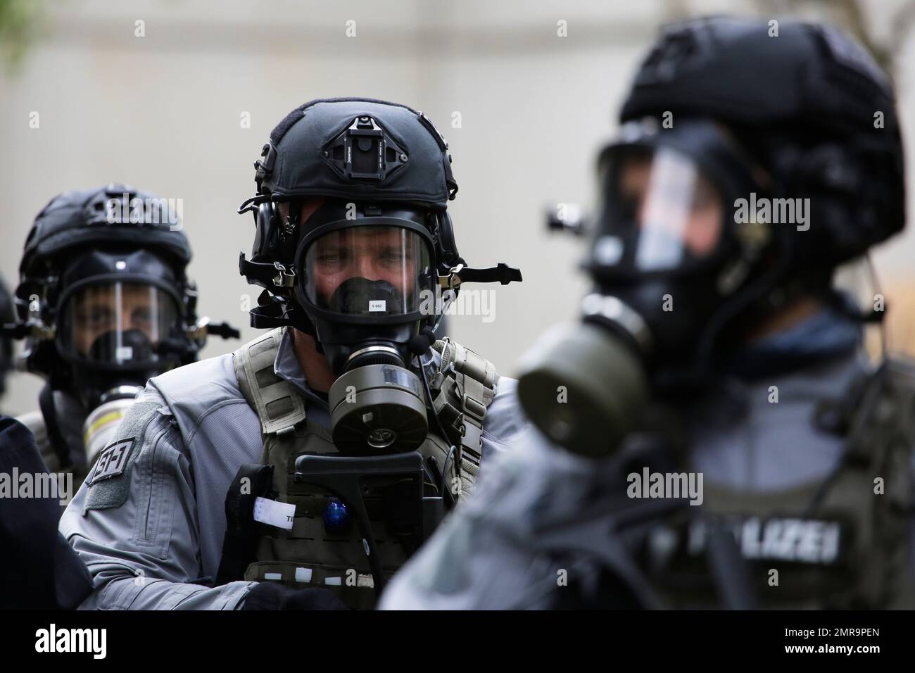 German special unit police officers attend a joint anti-terror exercise ...