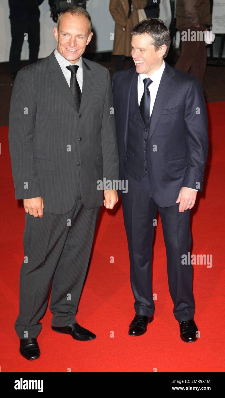 Matt Damon and Francois Piennar at the premiere of "Invictus" at ...