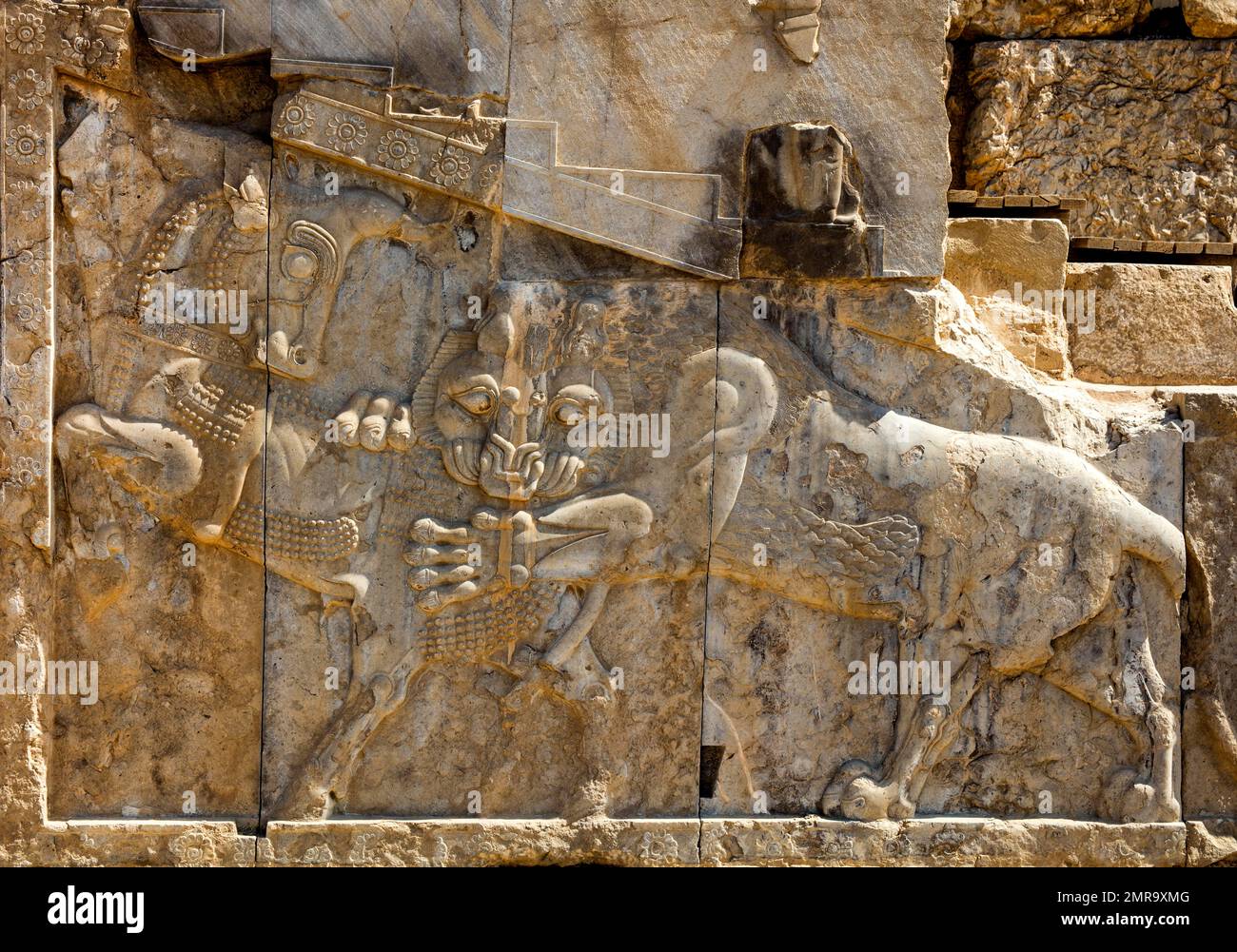 Relief Lion Fighting with Bull, Staircase of Darius-Plast, Persepolis ...