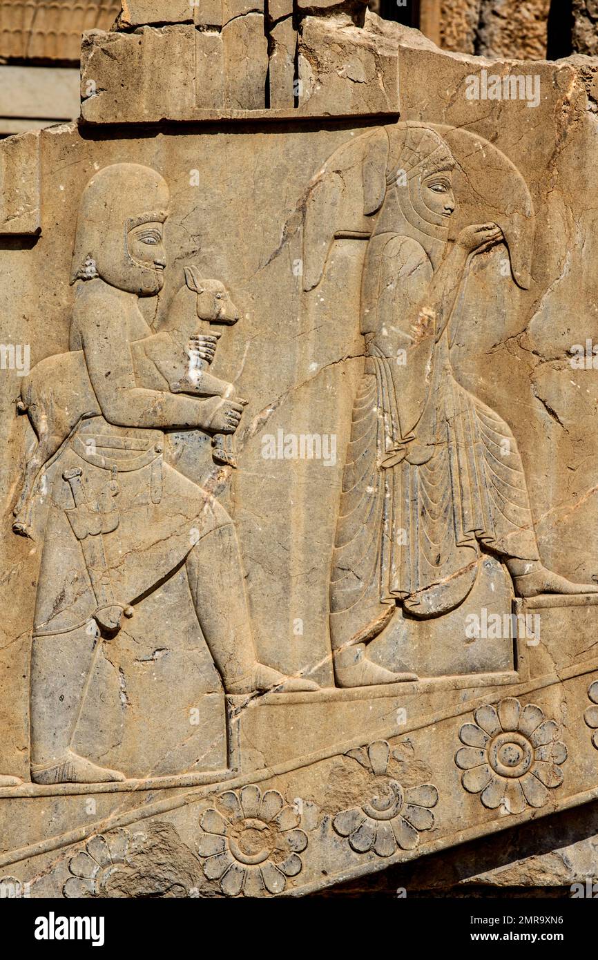 Relief Detail, Gifts are brought to Darius the Great, Stairs of Darius ...