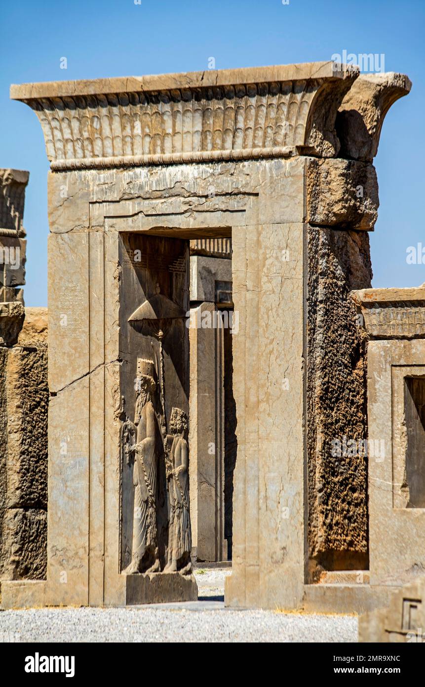 Relief with Darius, Palace of Darius, Persepolis, Persepolis, Iran ...