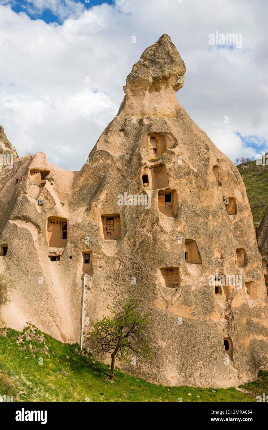 Living caves at Uechisar Castle Mountain, fantastic tuff formations ...