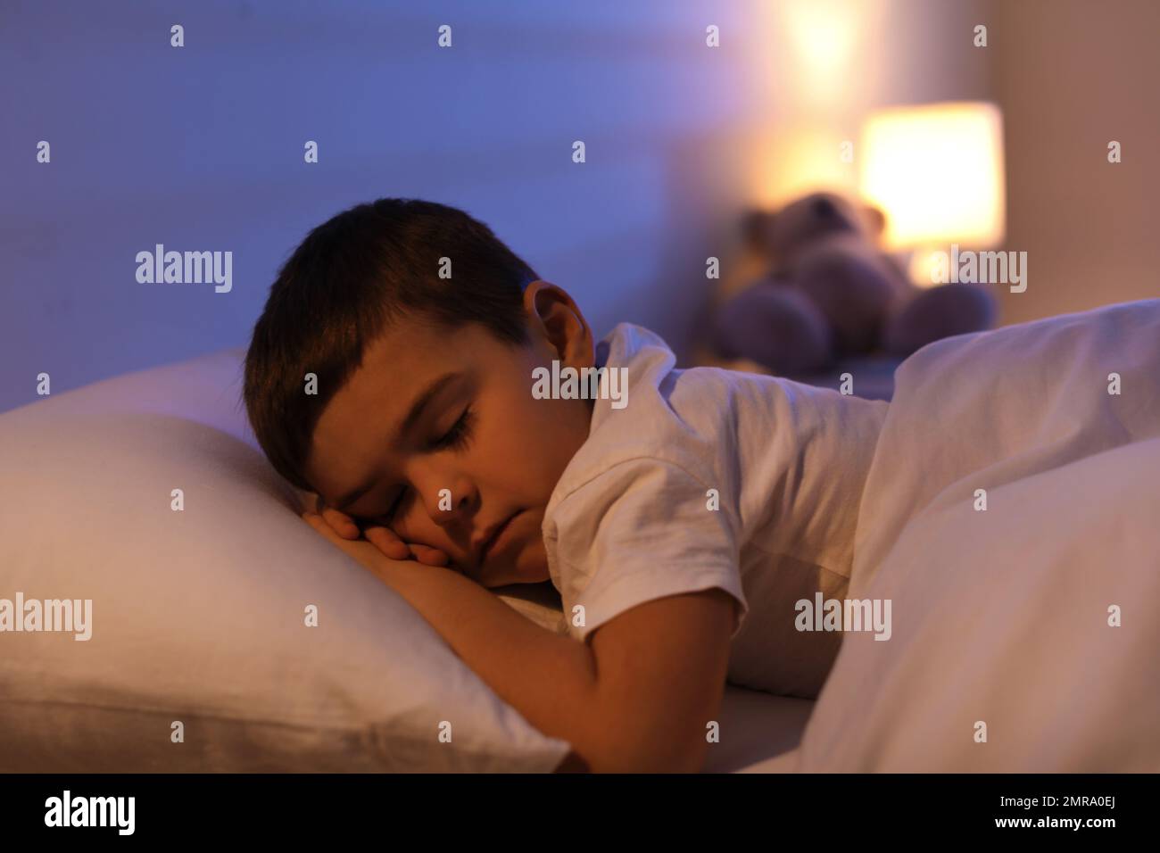Cute little boy sleeping at home. Bedtime Stock Photo - Alamy