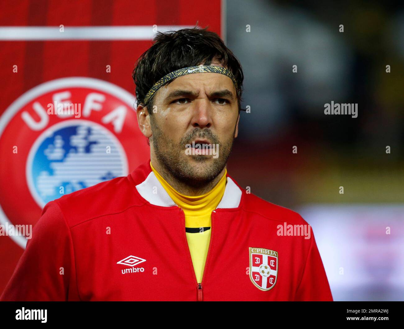 Serbia's national soccer team goalkeeper Vladimir Stojkovic prior to ...