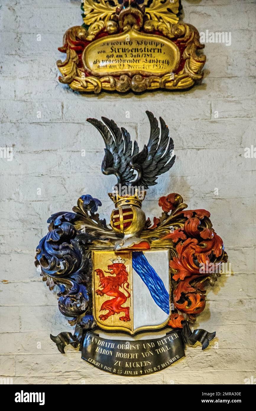 Coats of arms of German-Baltic noble houses in the Cathedral Church of ...