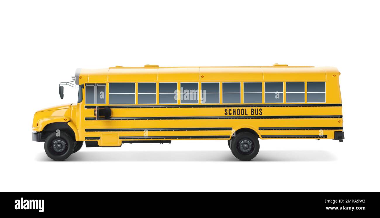 Yellow school bus isolated on white. Transport for students Stock Photo ...