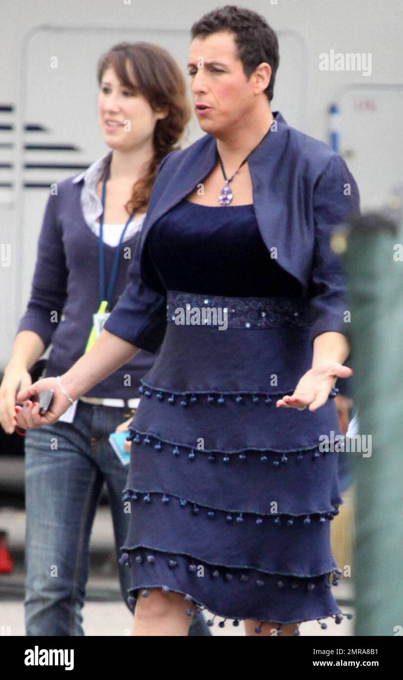 EXCLUSIVE!! Actor Adam Sandler walks around on set in costume ...