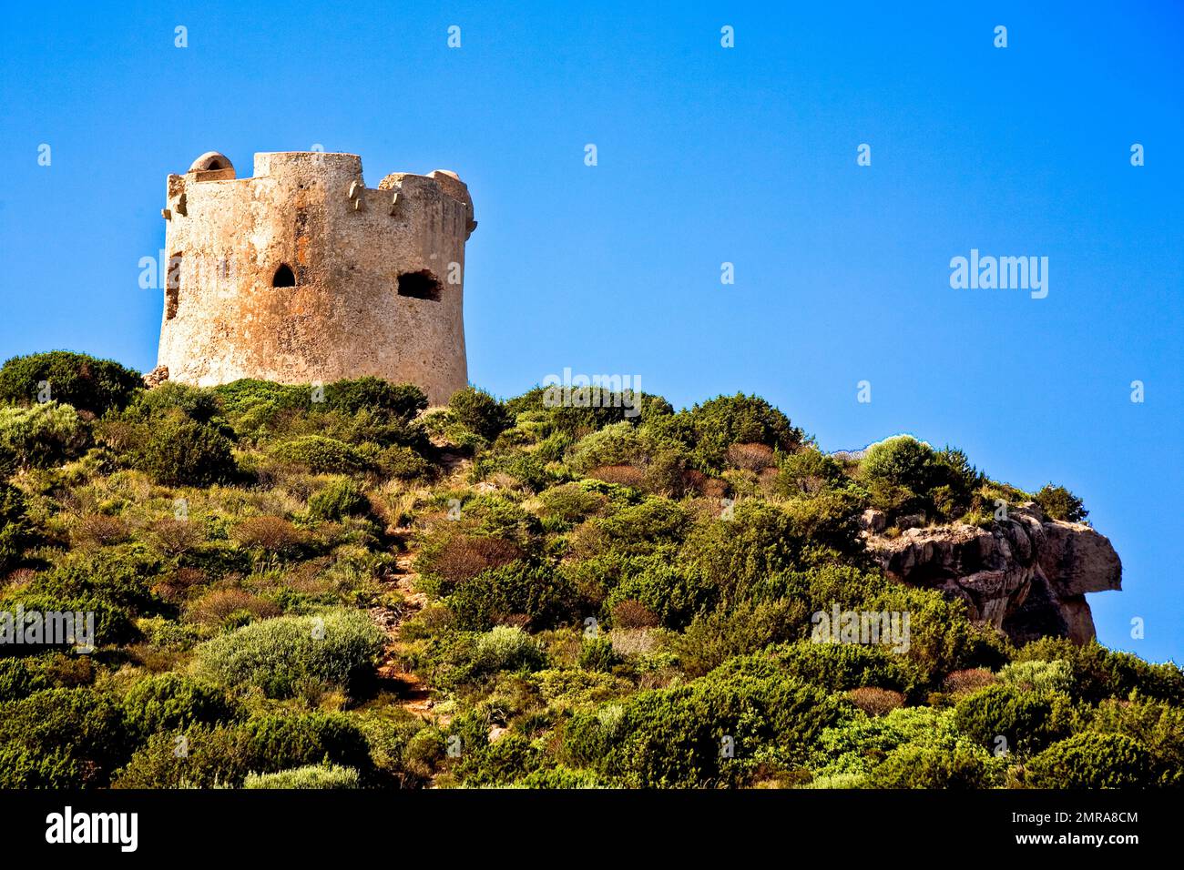 Watchtower by the Sea, Sardinia, Italy, Europe Stock Photo - Alamy