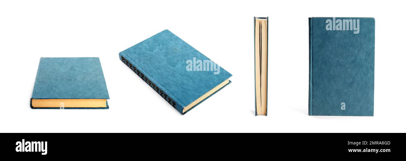 Set of hardcover books on white background Stock Photo - Alamy