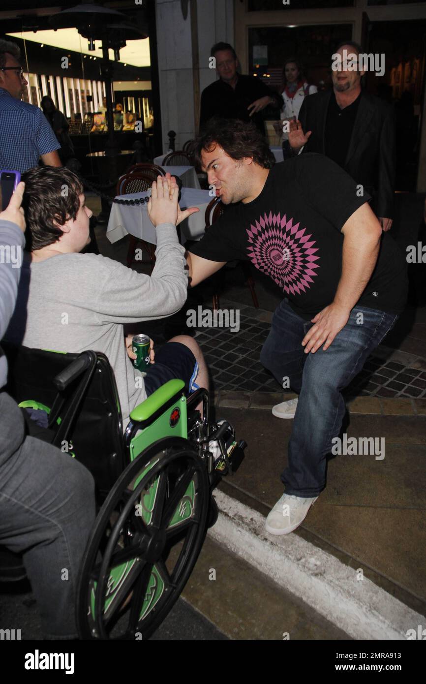 EXCLUSIVE!! - Funny man Jack Black greets an Autistic fan in a ...