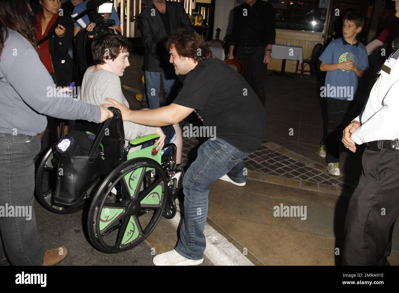 EXCLUSIVE!! - Funny man Jack Black greets an Autistic fan in a ...