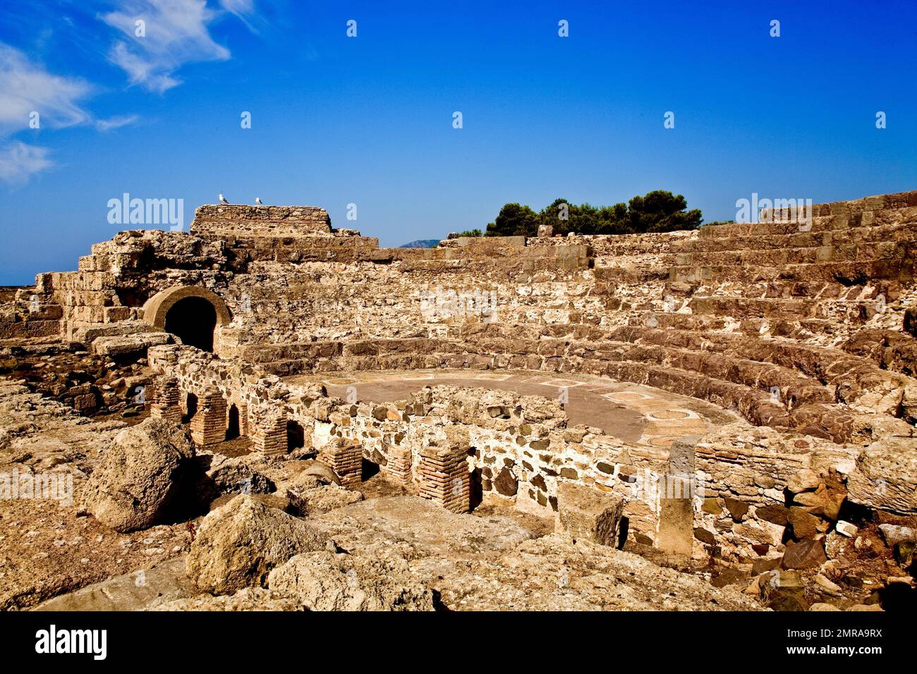 Amphitheatre, Roman excavation site, Nora, Sardinia, Italy, Europe ...