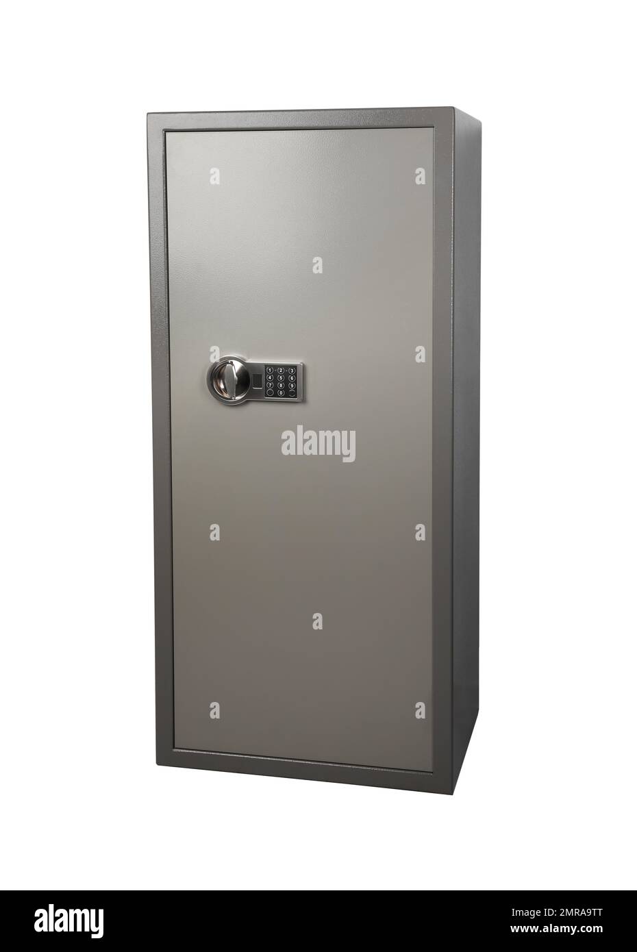 Big steel safe with electronic lock on white background Stock Photo - Alamy