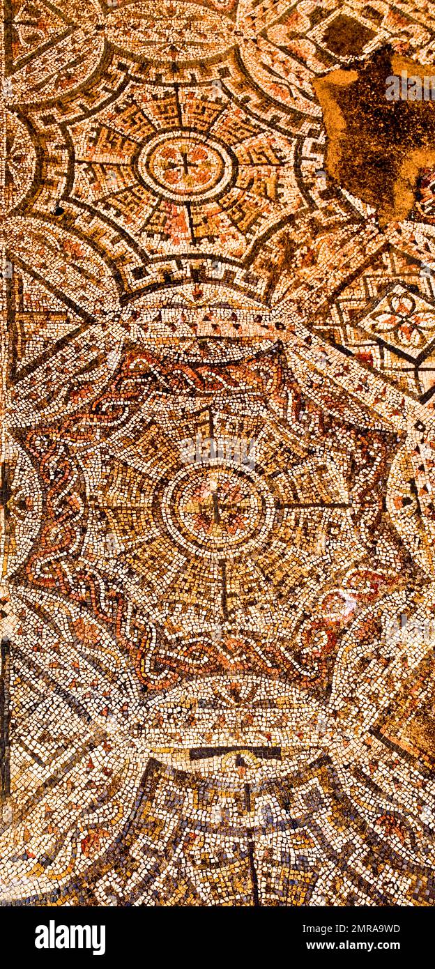 Mosaics, Roman excavation site, Nora, Sardinia, Italy, Europe Stock ...