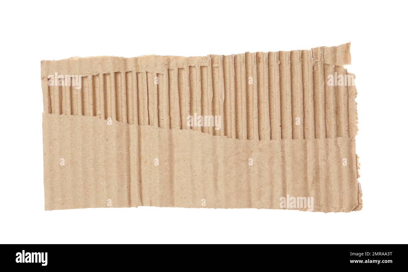 Piece of torn cardboard isolated on white Stock Photo - Alamy