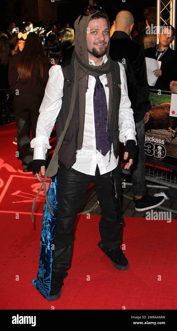 Bam Margera walks the red carpet at the premiere of "Jackass 3D" held ...