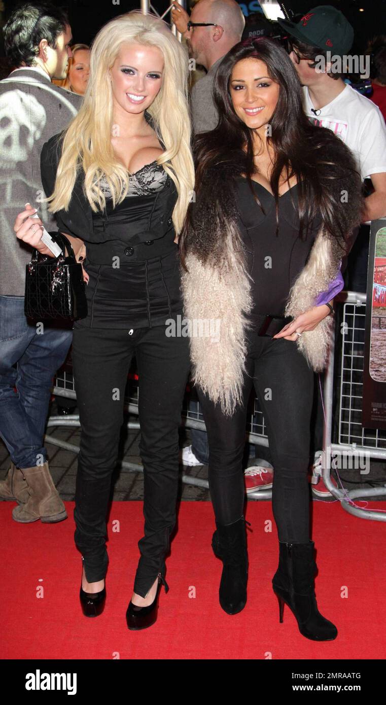 Gemma Hiles (L) walks the red carpet at the premiere of "Jackass 3D ...