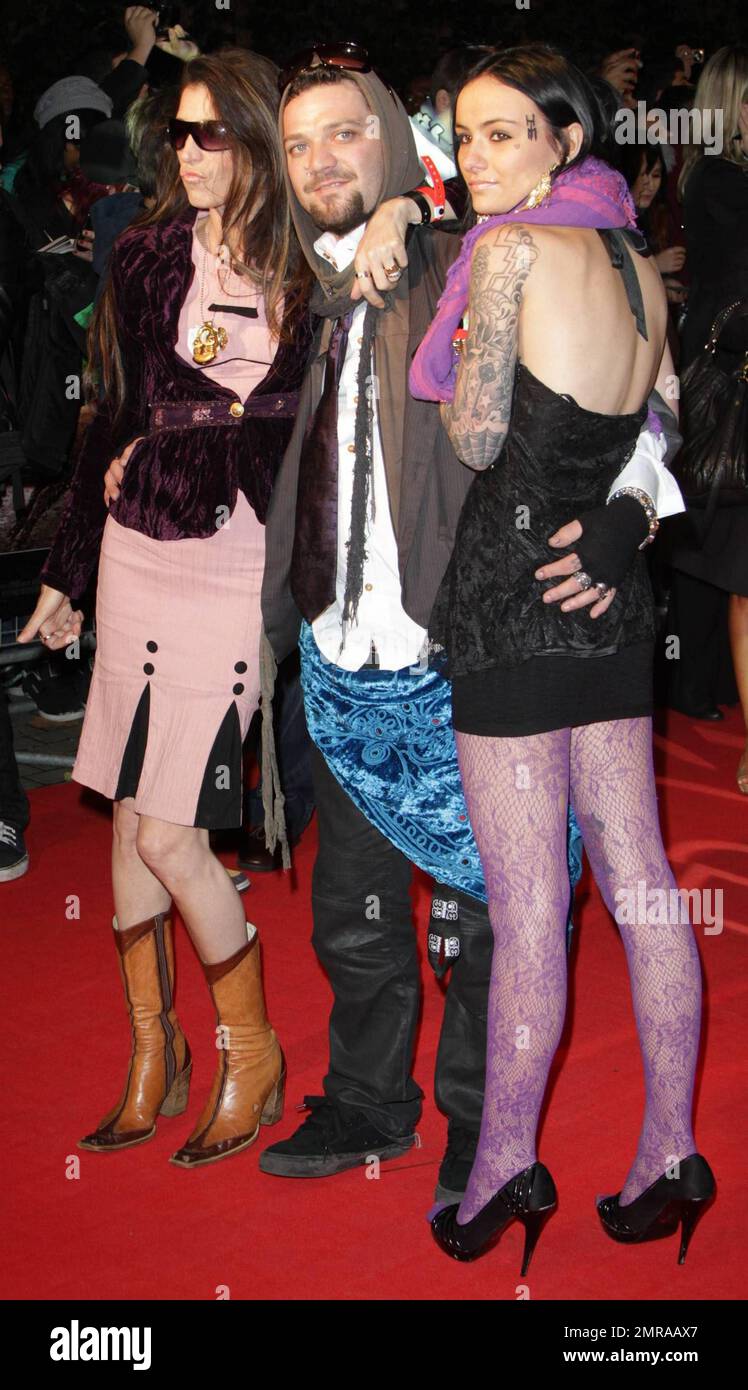 Bam Margera walks the red carpet at the premiere of "Jackass 3D" held ...