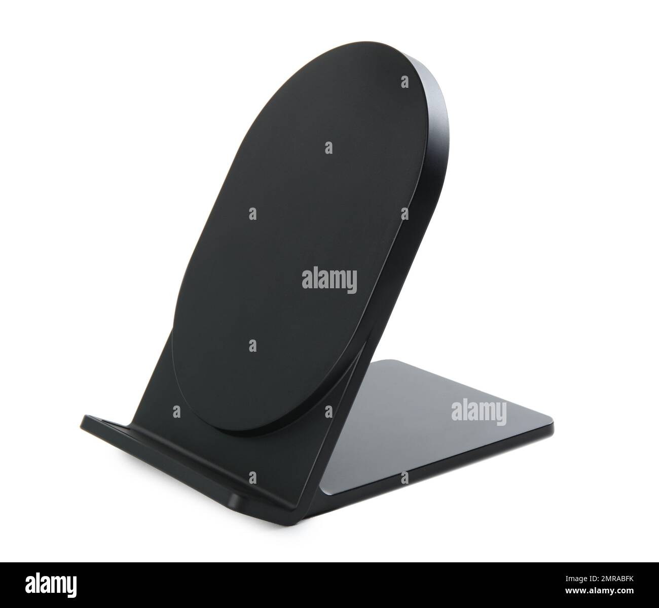 Black wireless charger isolated on white. Modern technology Stock Photo ...