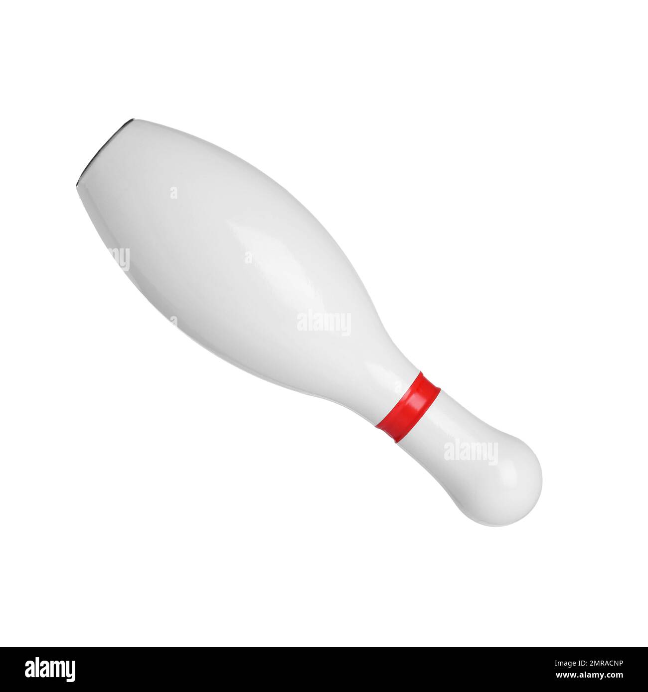Bowling pin with red stripe isolated on white Stock Photo - Alamy