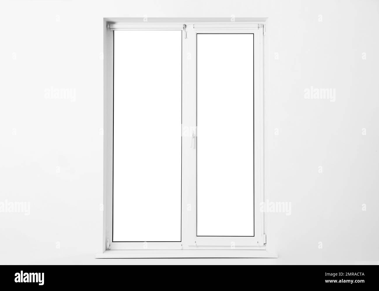 White wall with modern window in empty room Stock Photo - Alamy